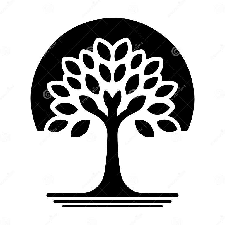 Simple Tree Icon Silhouette Black Vector Stock Illustration ...
