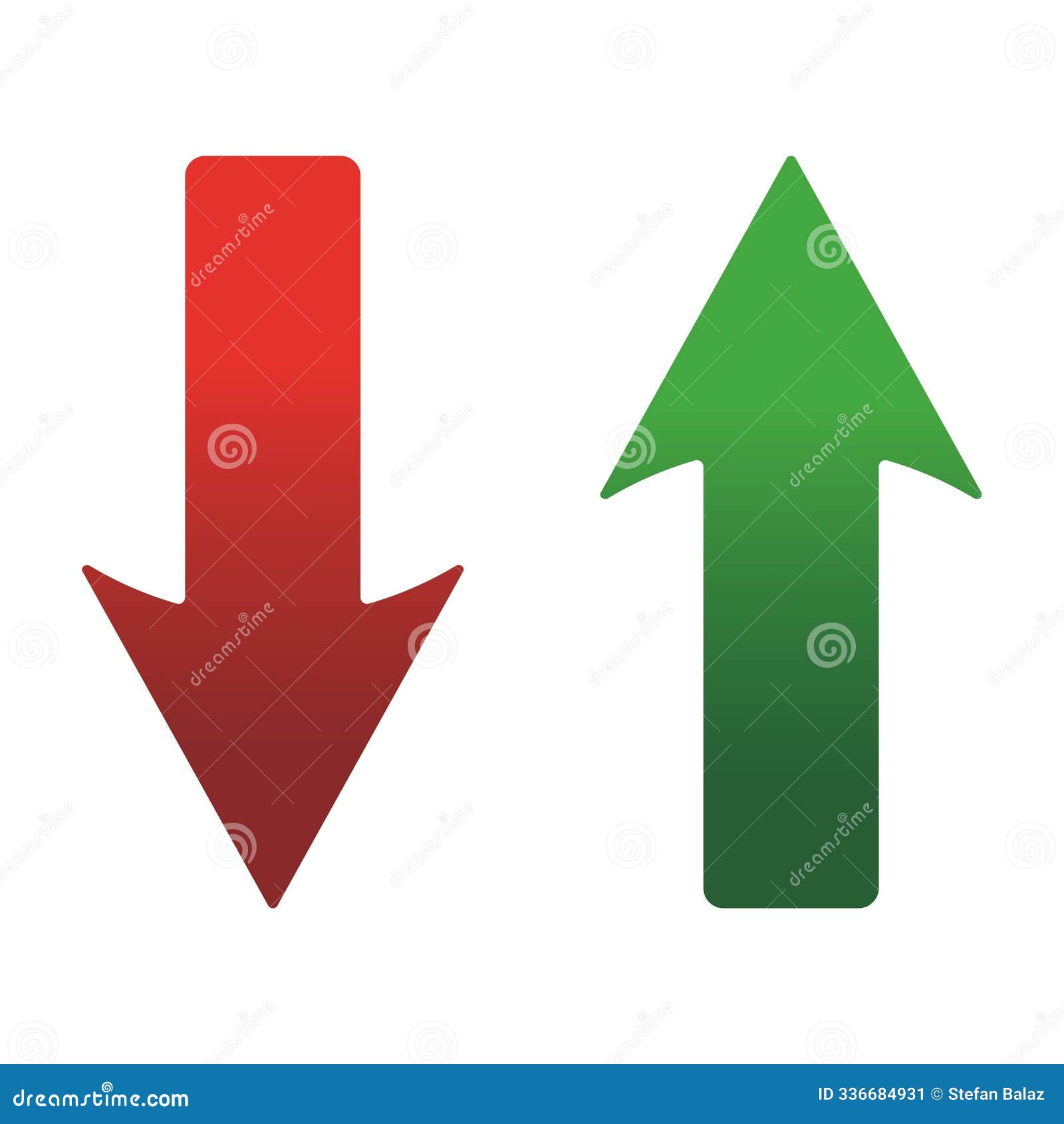 Up and Down Sign with Green and Red Arrows Vector Illustration. Concept ...