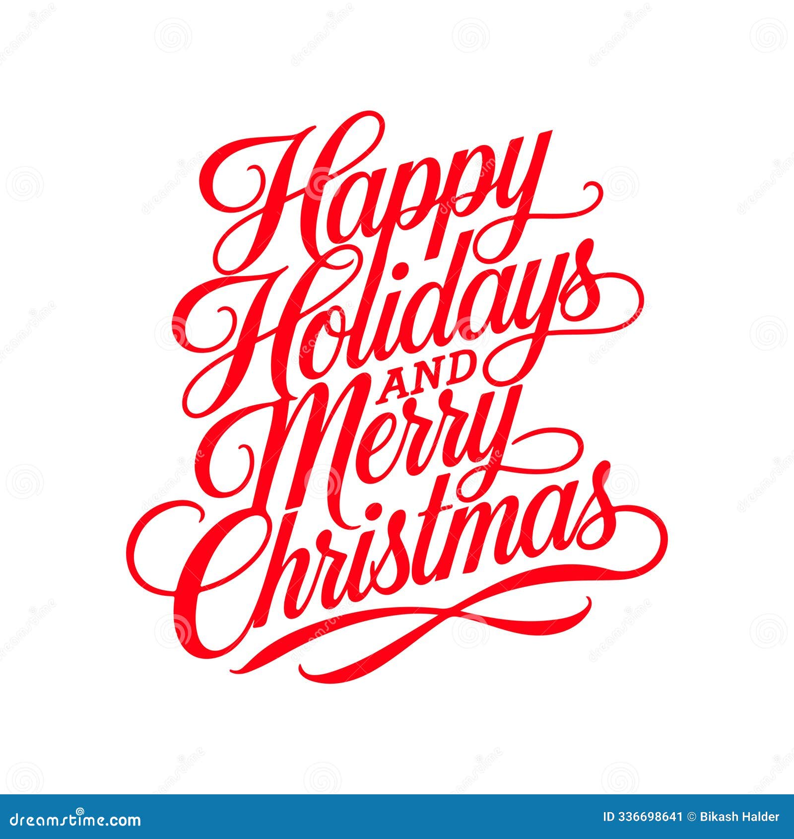 Bold Merry Christmas Typography Vector Stock Vector - Illustration of ...
