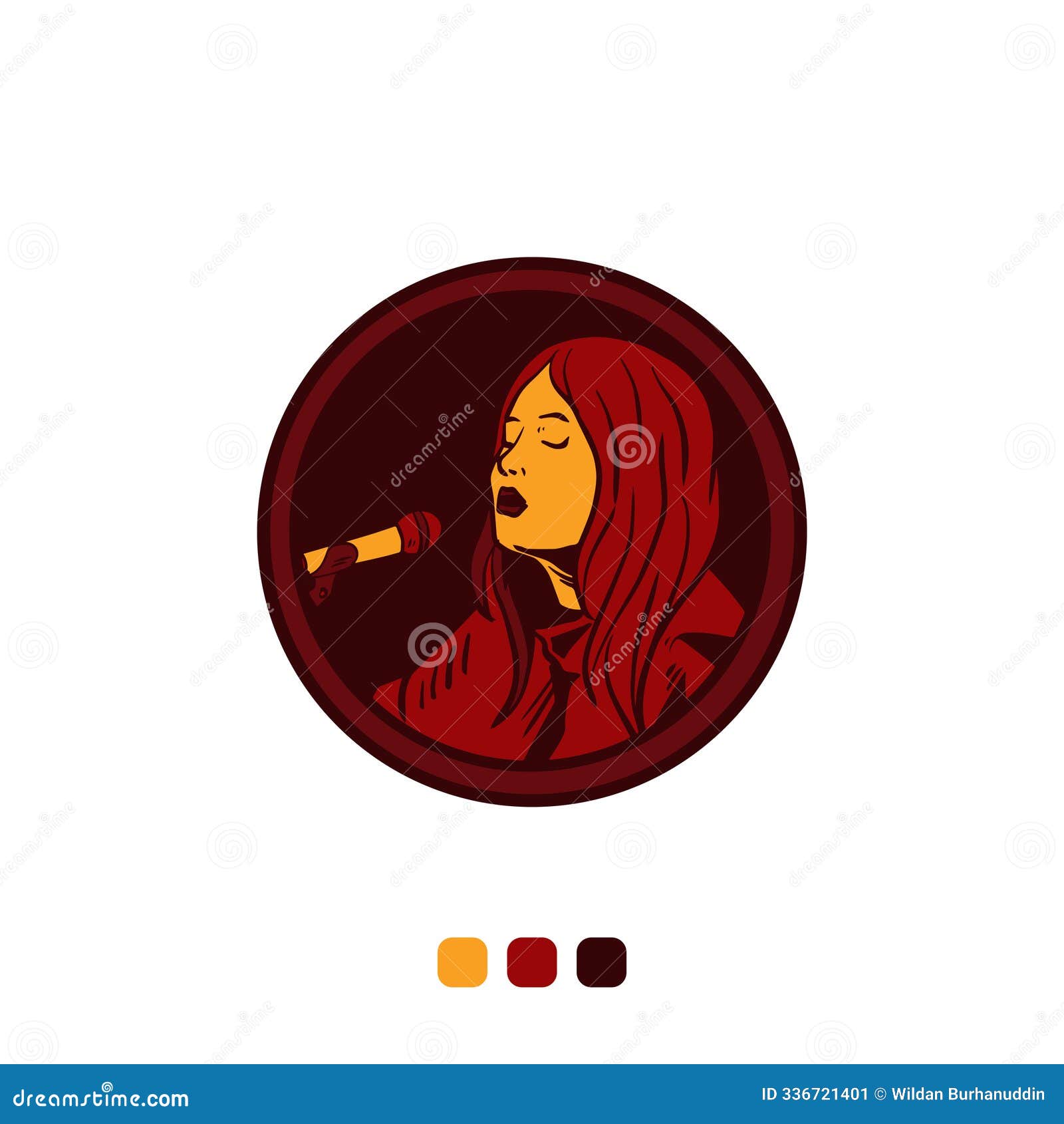Singer Logo - Microphone Silhouette In Rectangle Vector Illustration ...