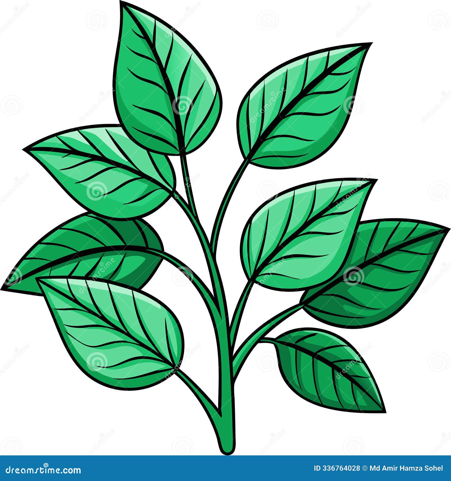 Green Leaves Art Vector Illustration Degine Stock Illustration ...