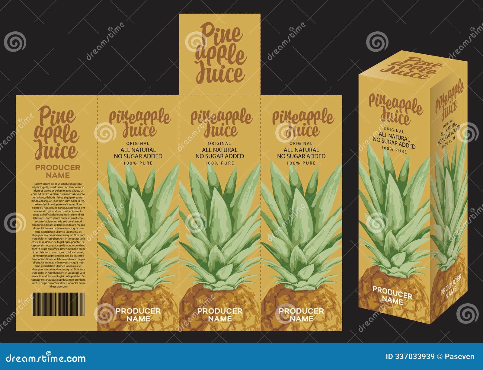 Pineapple Juice Vintage Poster. Vector Summer Fresh Pineapple Juice ...
