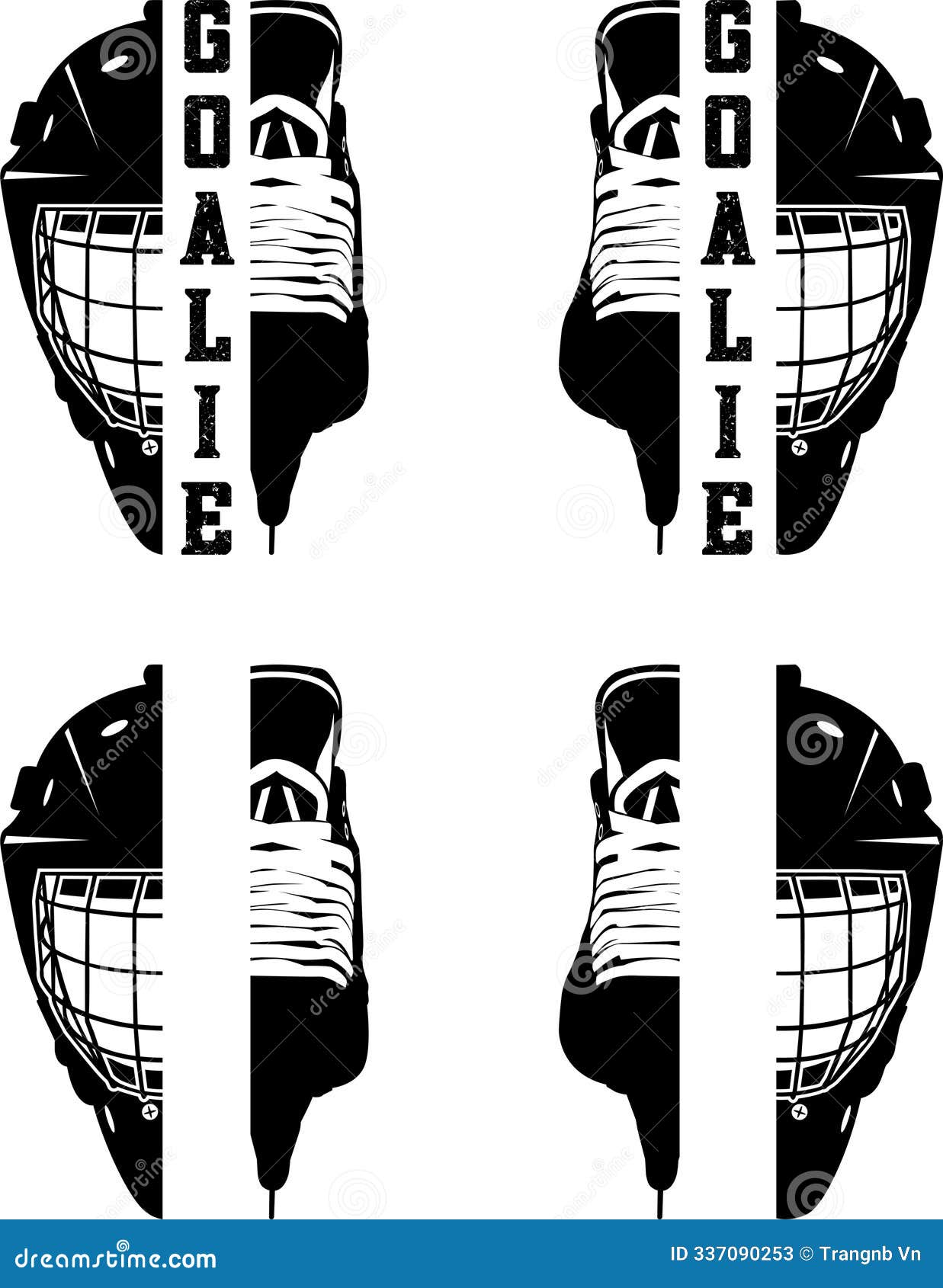 Split Goalie Mask and Ice Skate, Ice Hockey, Winter Sports Cut Files ...