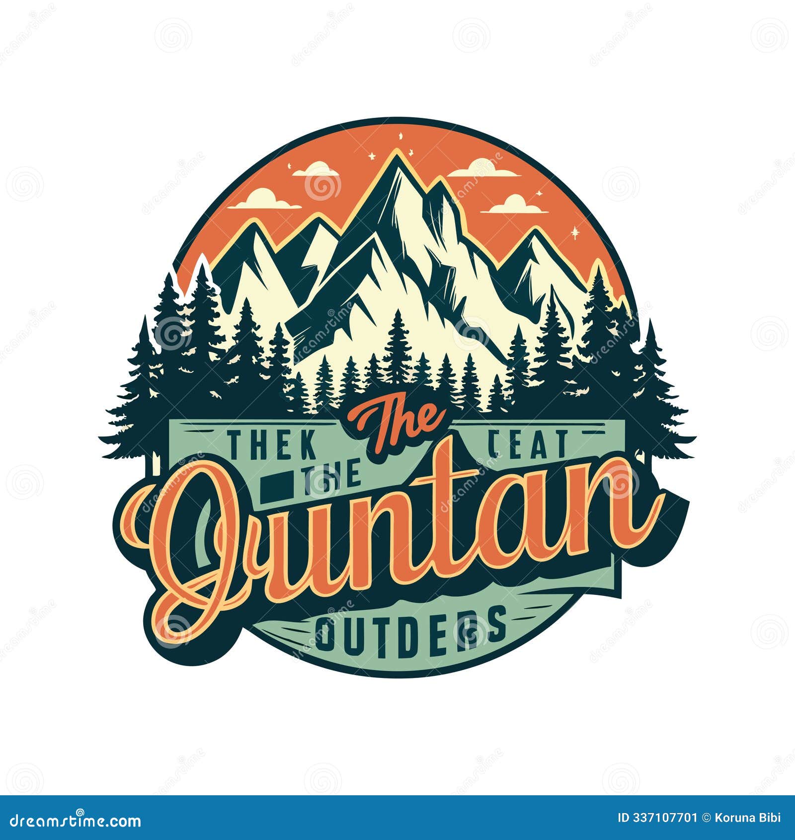 Typography-text-print-for-mountain. Stock Illustration - Illustration ...