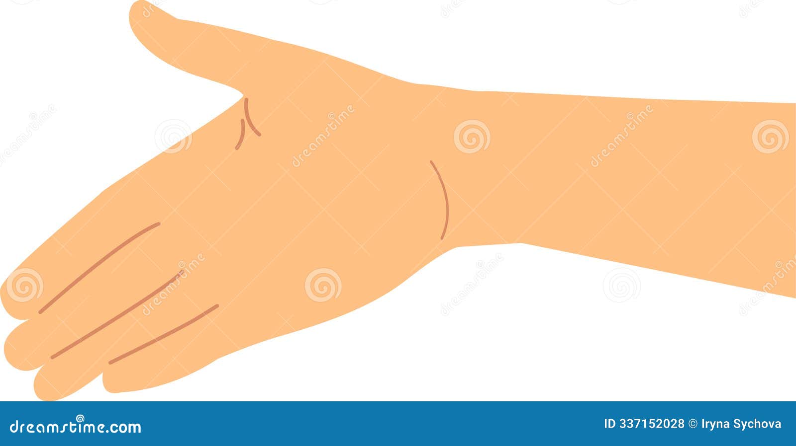 Outstretched Hand with Open Palm in Cartoon Style. Stock Illustration ...