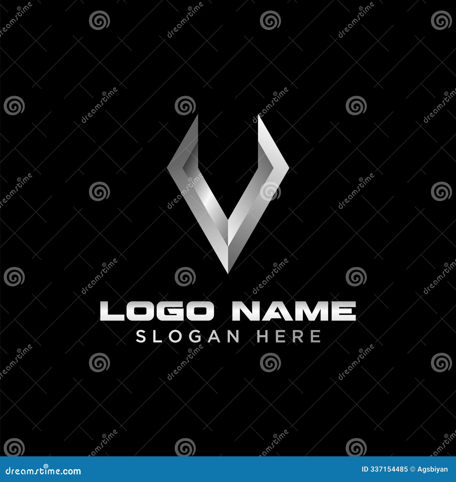 Initial V Font Stainless Steel Like Horn. Related To Monogram ...