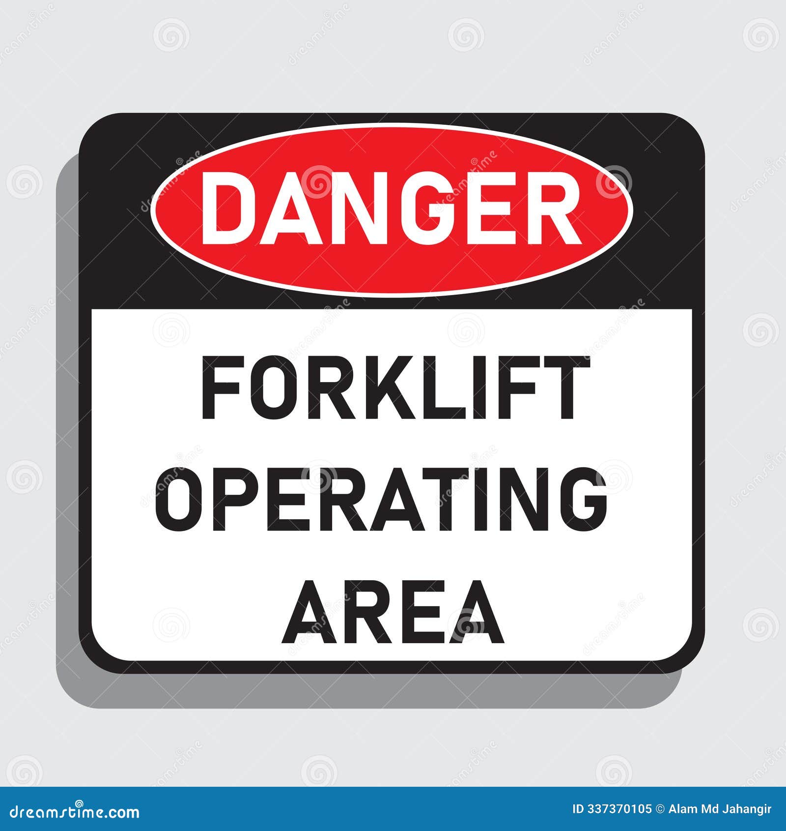 DANGER FORKLIFT OPERATING AREA Vector Illustration Sign Stock ...