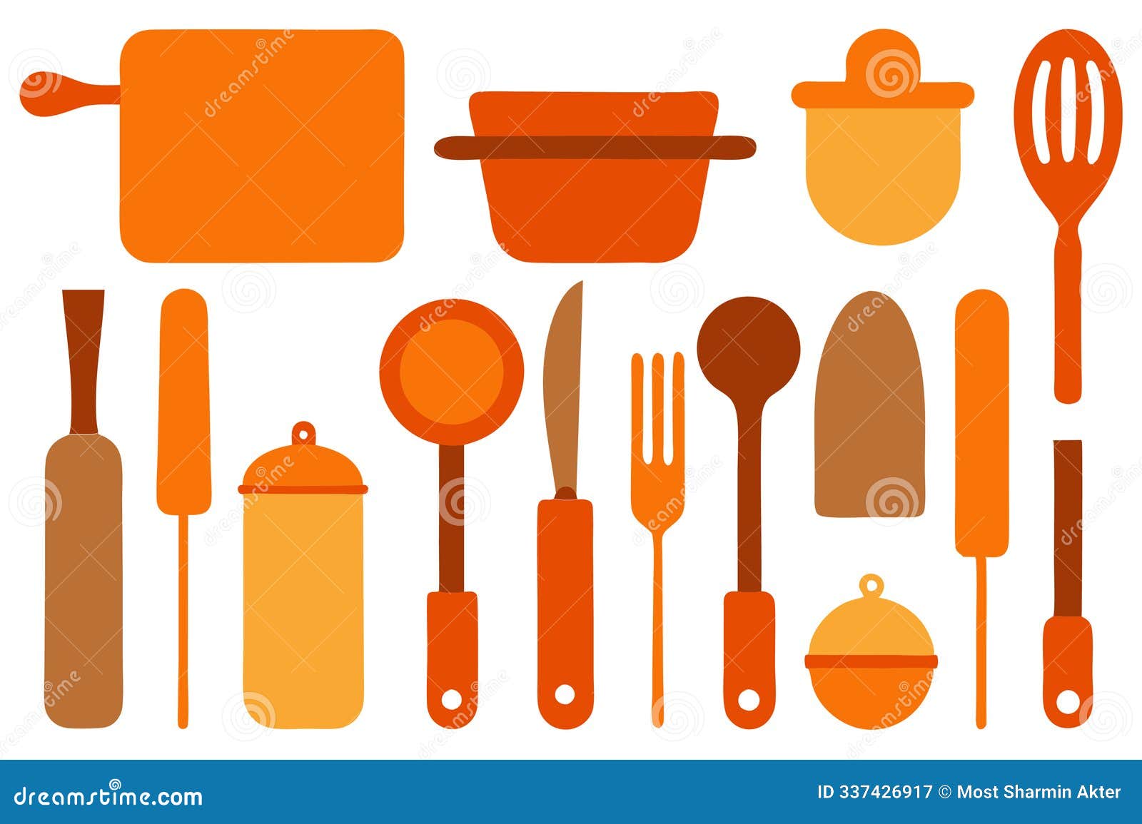 Comprehensive Kitchen Tools Silhouette Vector Collection Essential ...