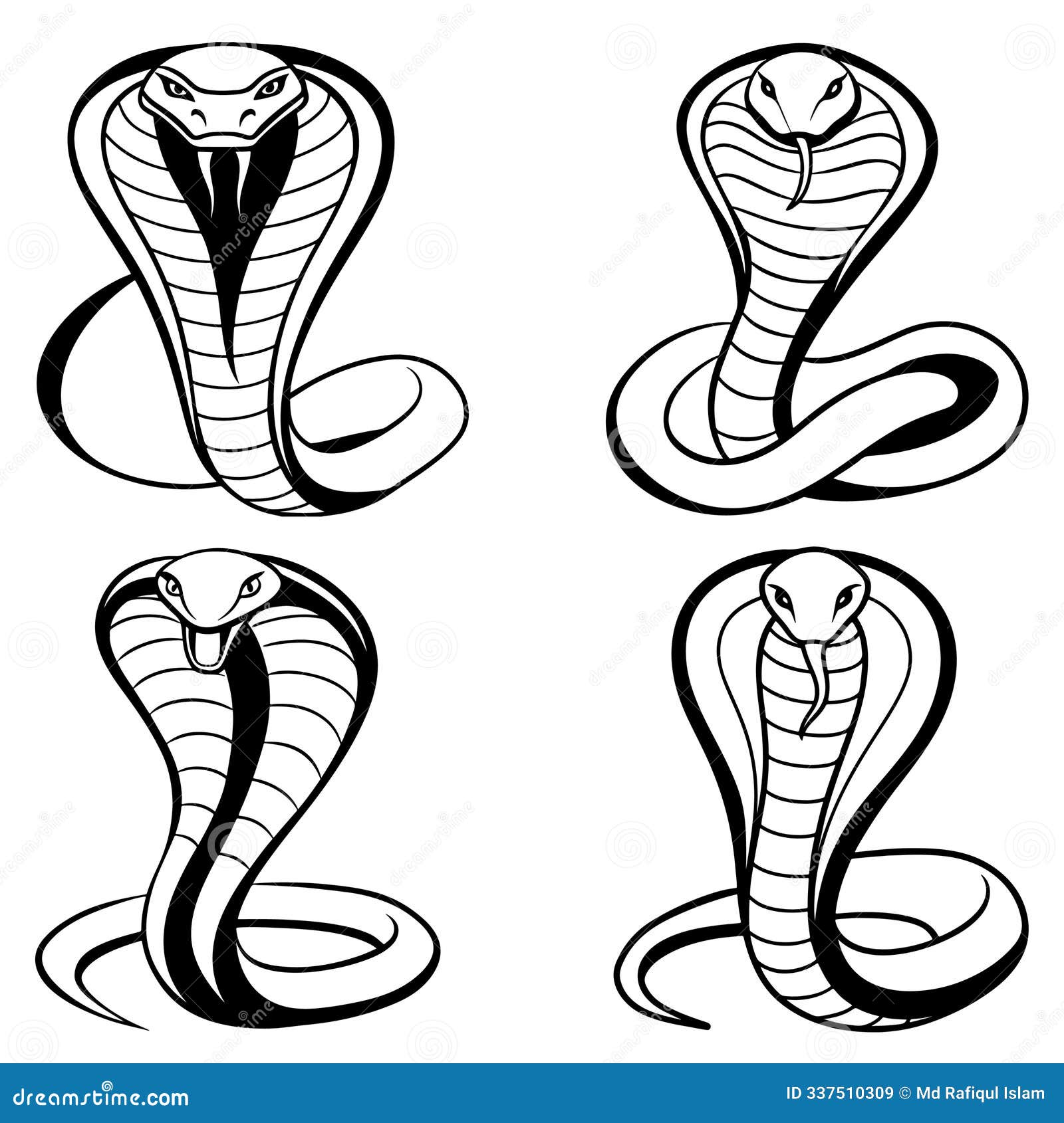 3d Rendering of Dynamic Cobra Silhouette Line Art. Generative AI Stock ...