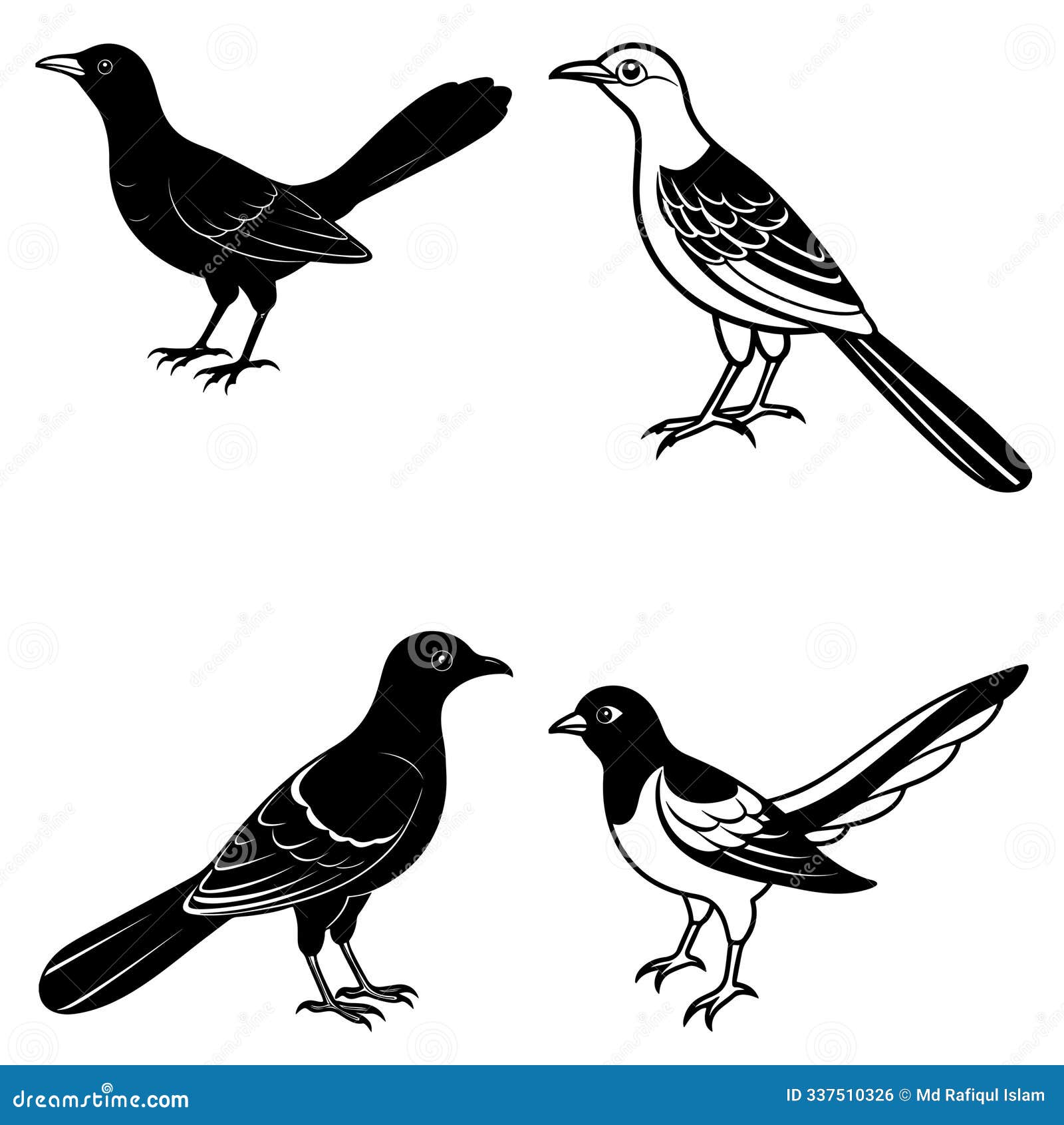 3d Rendering of Dynamic Cuckoo Silhouette Line Art. Generative AI Stock ...