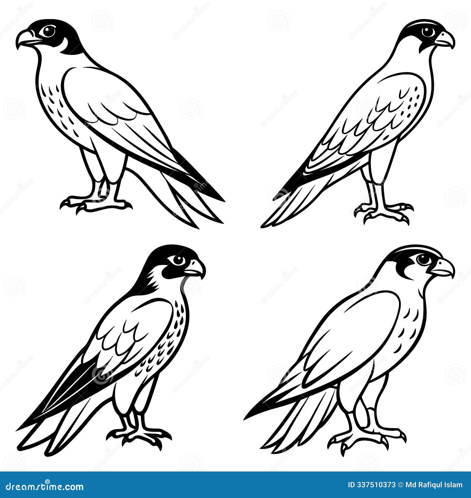 3d Rendering of Dynamic Falcon Silhouette Line Art. Generative AI Stock ...