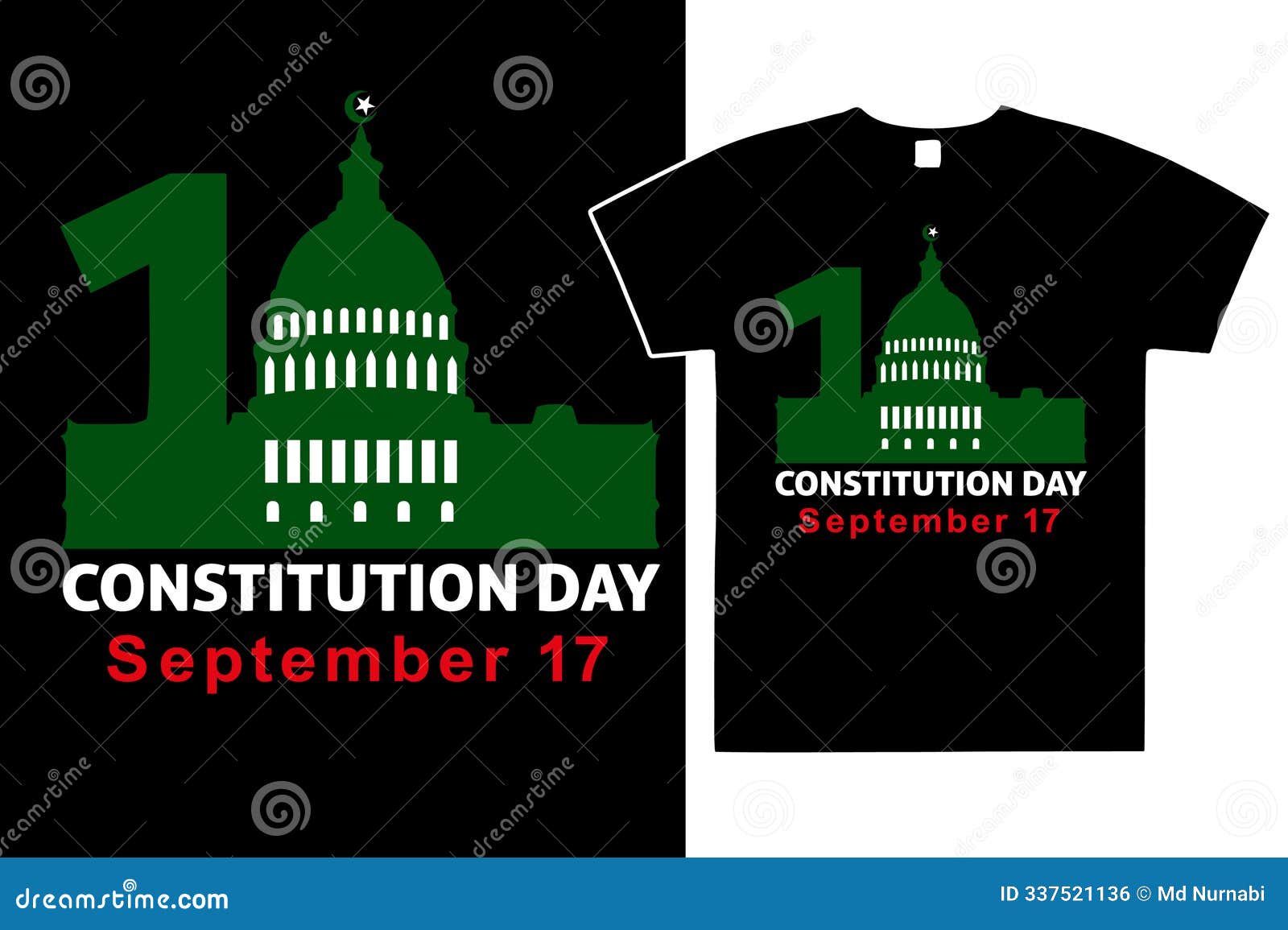 Constitution Day Typography T-shirt Design Illustration, Silhouette ...