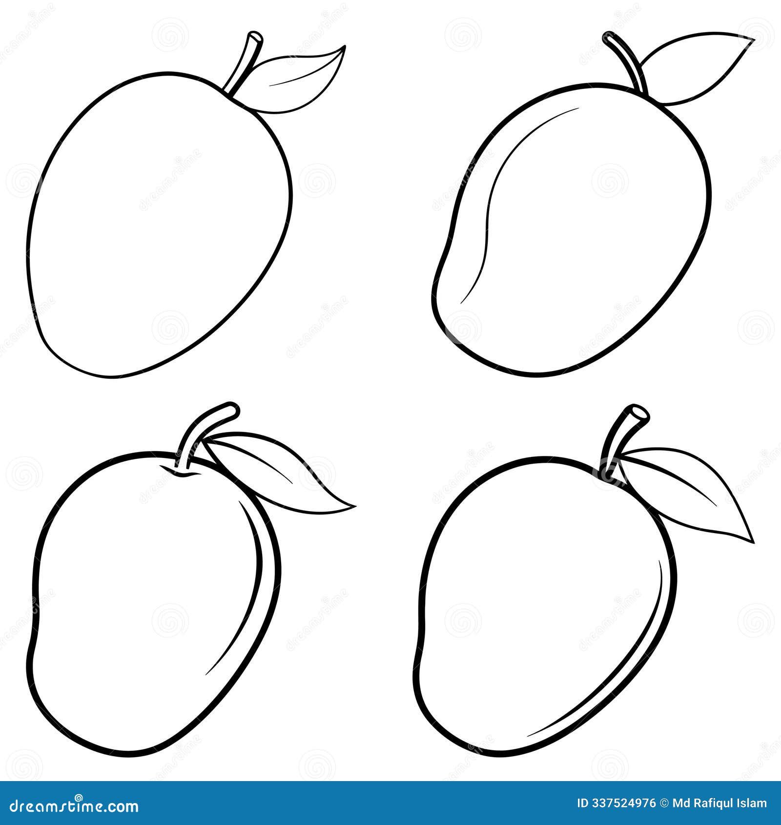 3d Rendering of Dynamic Mango with Silhouette Beautiful Line Art ...