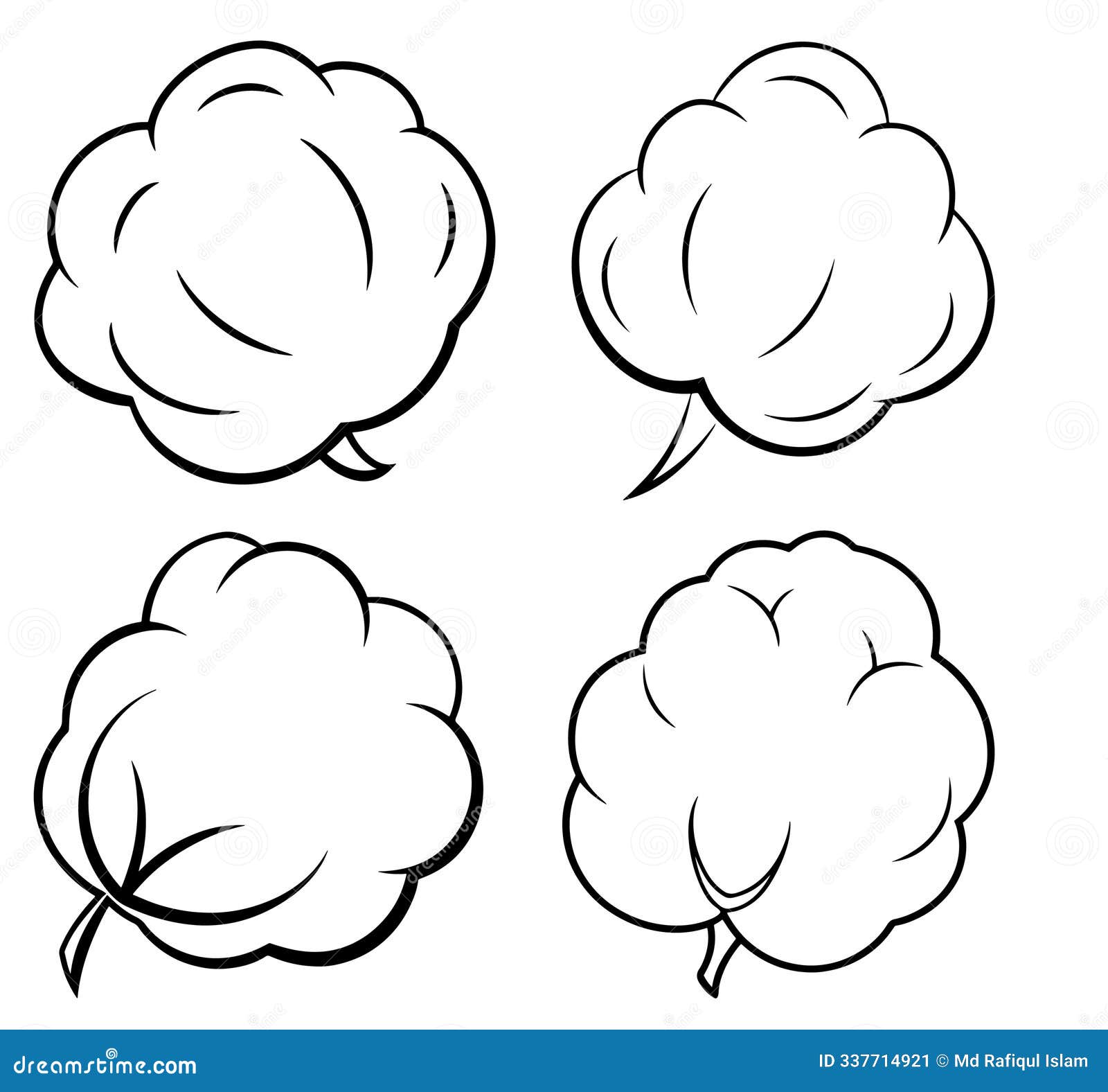 3d Rendering of Dynamic Cotton Silhouette Line Art Stock Illustration ...