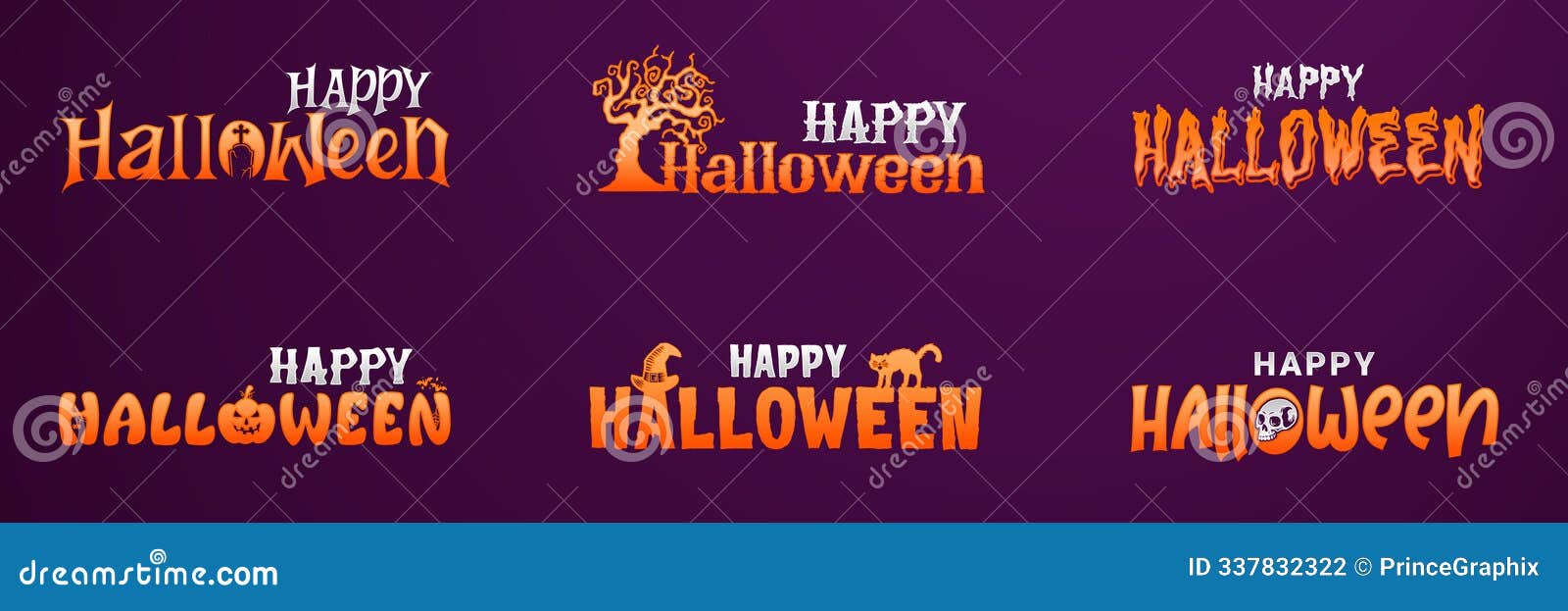 Happy Halloween Typography Design Set in Spooky Fonts. Creepy, Horror ...