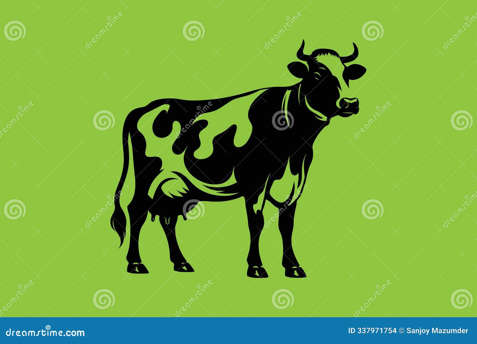 Cow Silhouette Vector Elegant Rustic Branding Stock Illustration ...