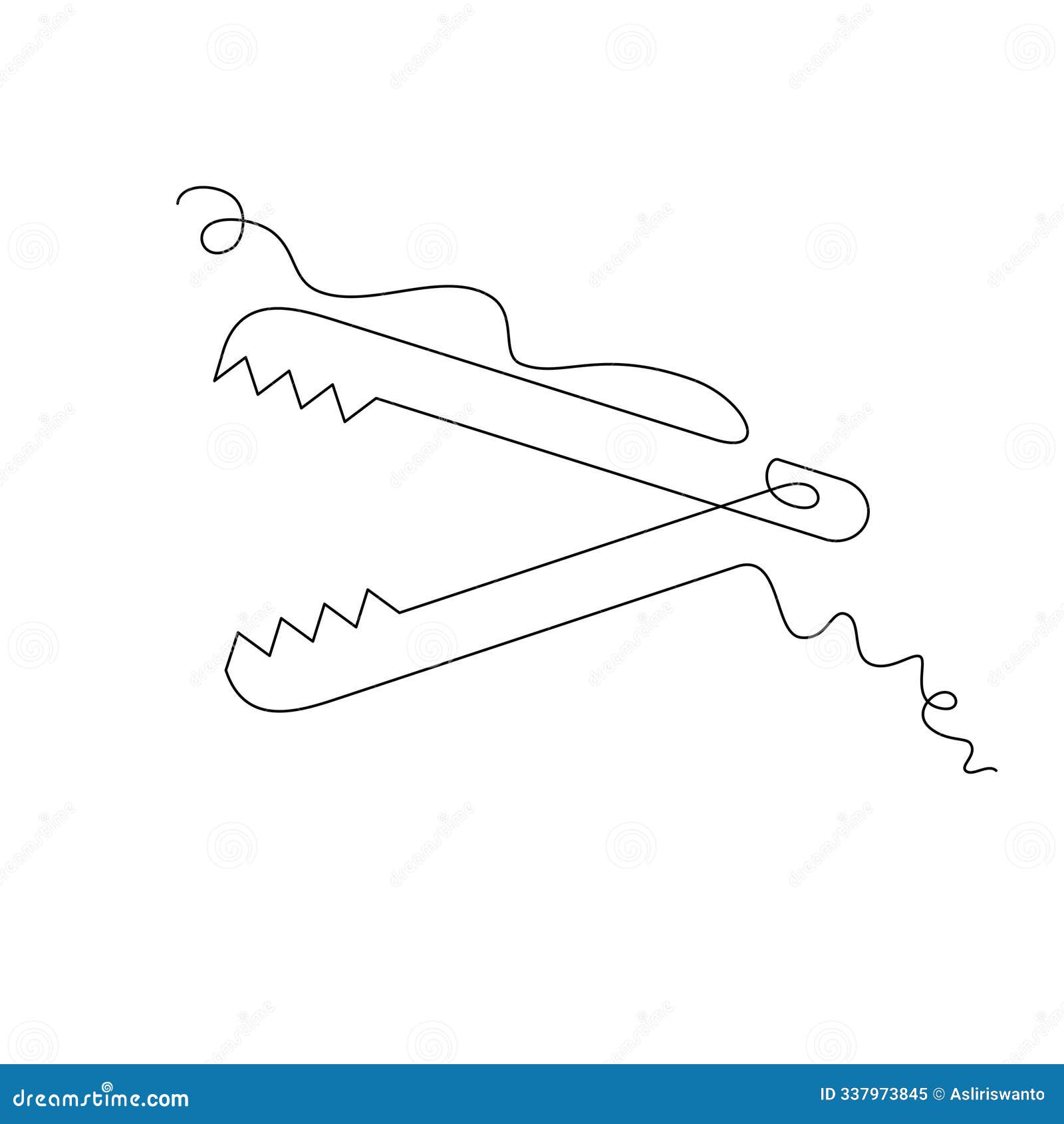 Food Tongs One Line Art Vector Illustration Stock Vector - Illustration ...