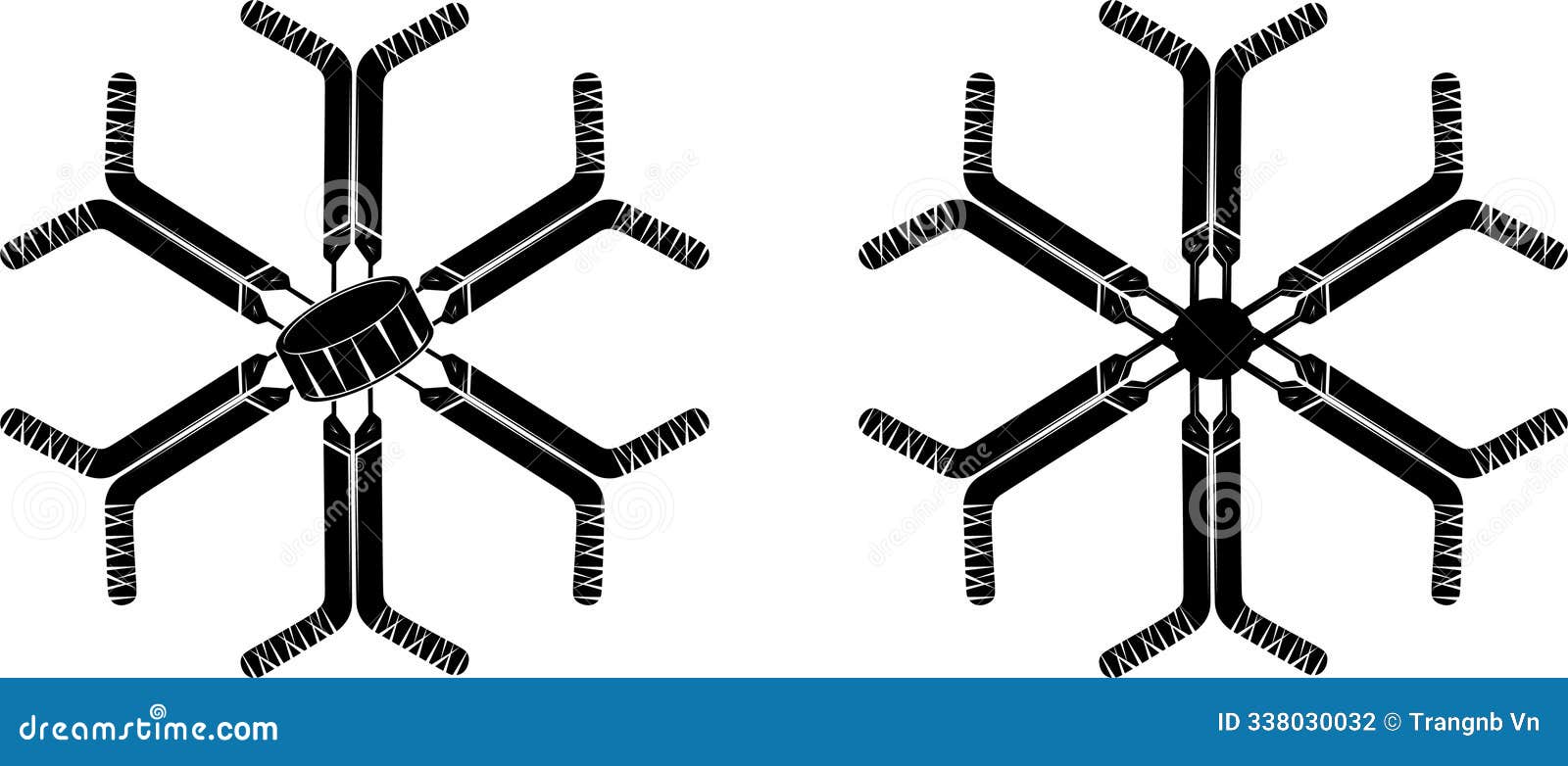 Ice Hockey Snowflake Logo Vector Illustration | CartoonDealer.com ...