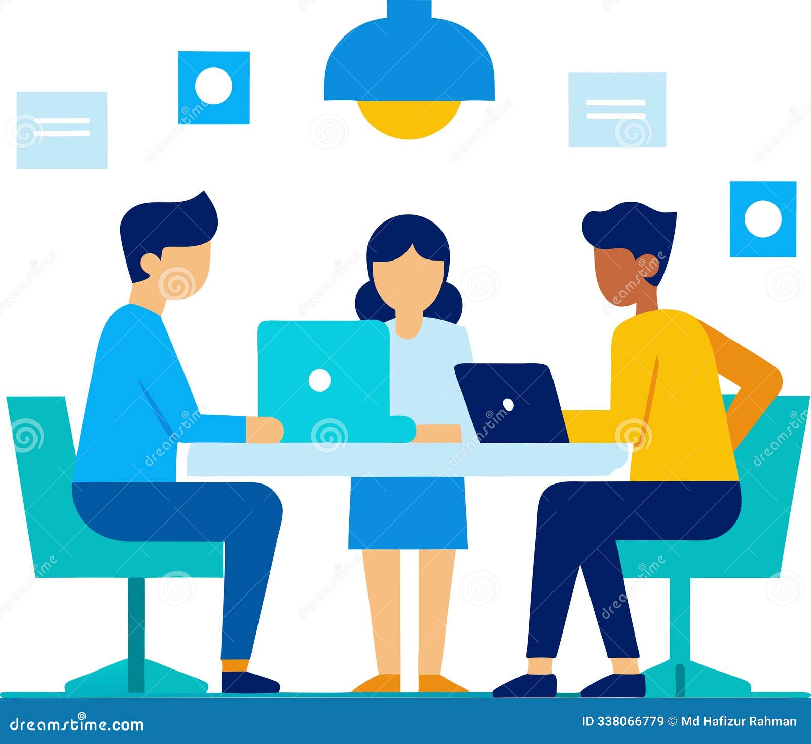 Teamwork and Office Collaboration Icons for Business Communication and ...