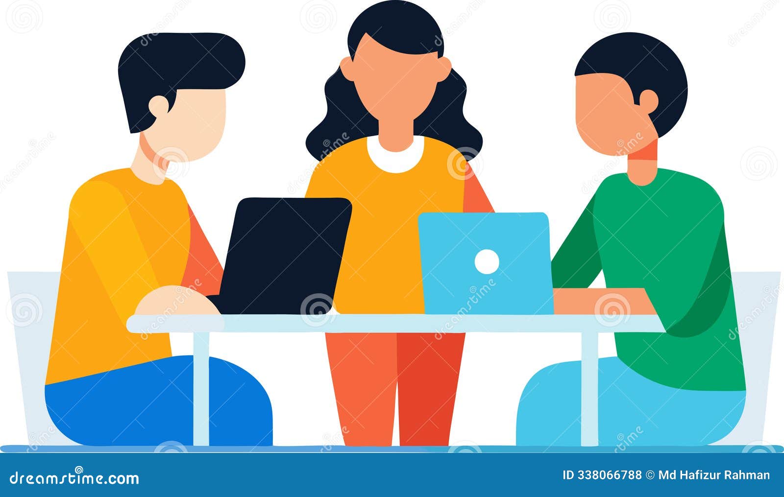 Teamwork and Office Collaboration Icons for Business Communication and ...