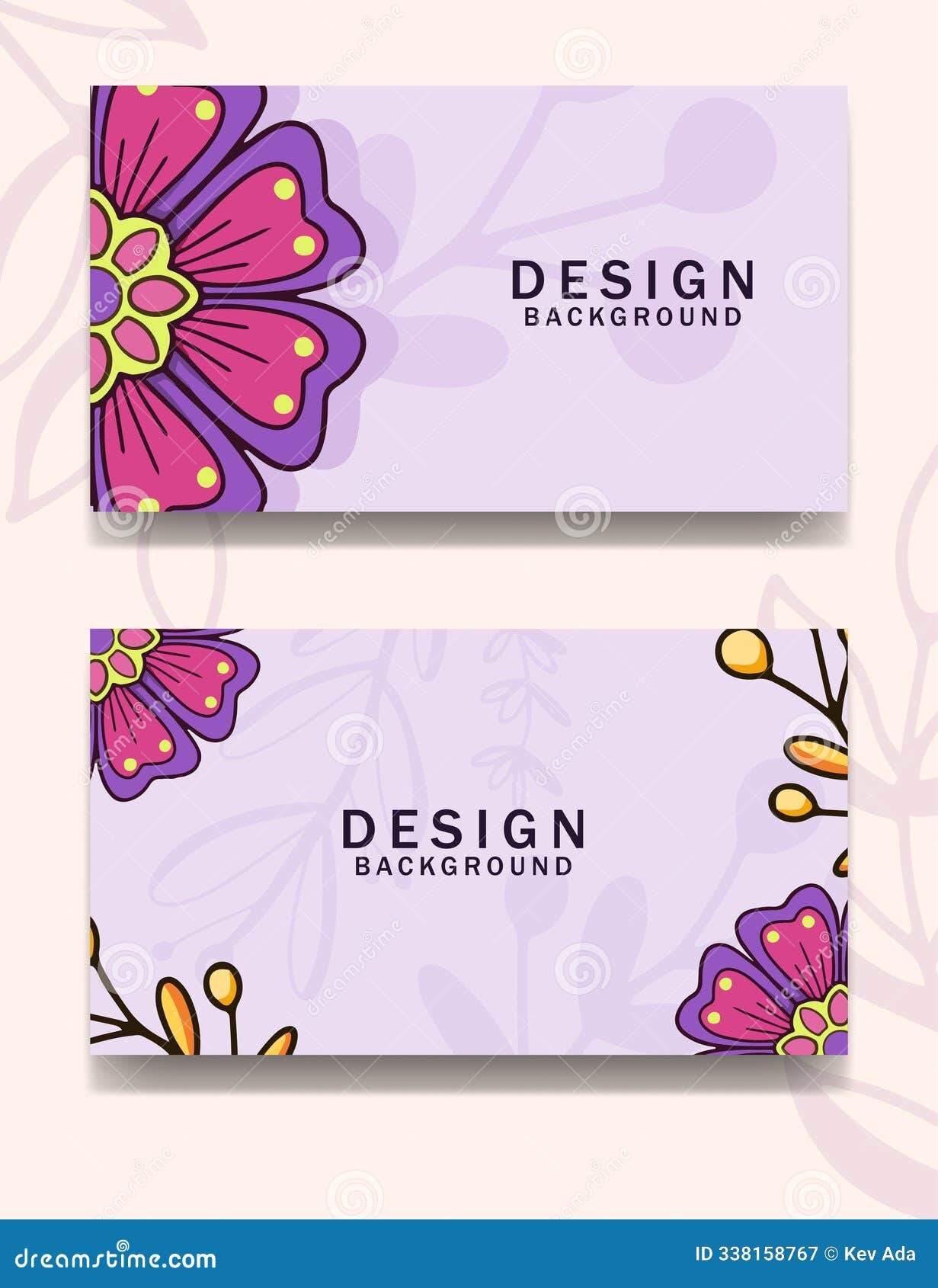 Set of Two Stylish Floral Design Colorfull Stock Vector - Illustration ...