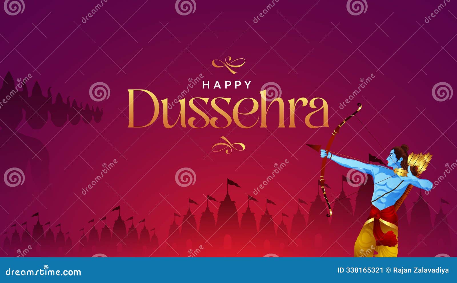 Dussehra Celebrations Background With Lord Ram Kill Ravan. Happy ...