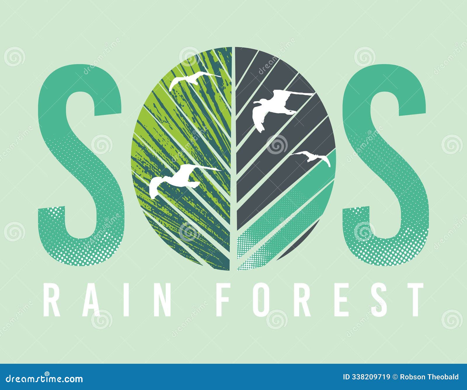 SOS Rain forest. stock illustration. Illustration of decorative - 338209719