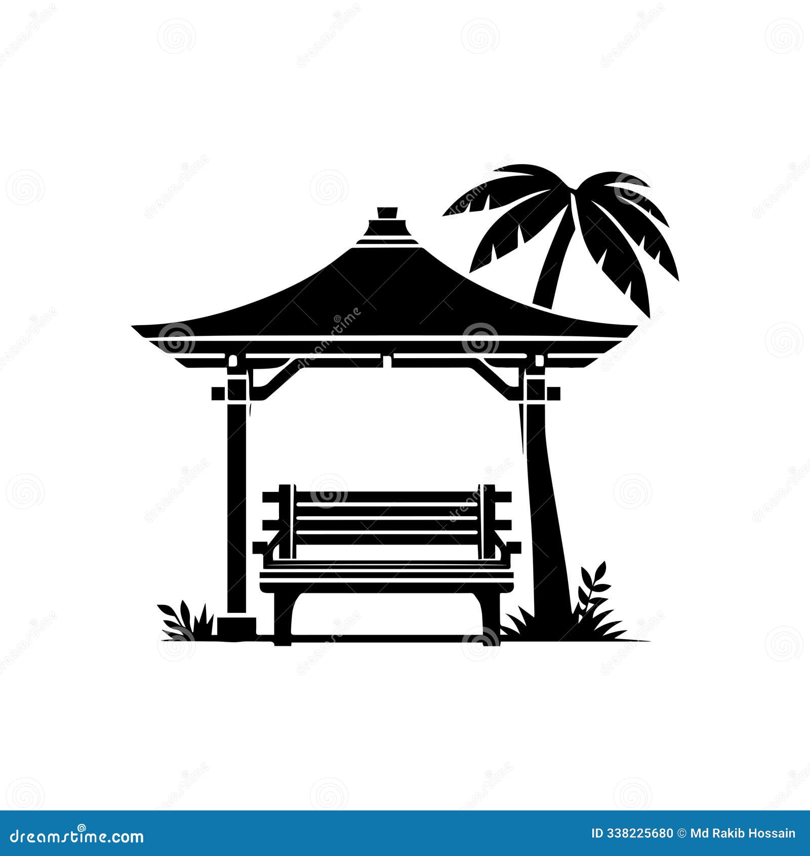 Banch Silhouette Vector Art Illustration Stock Vector - Illustration of ...