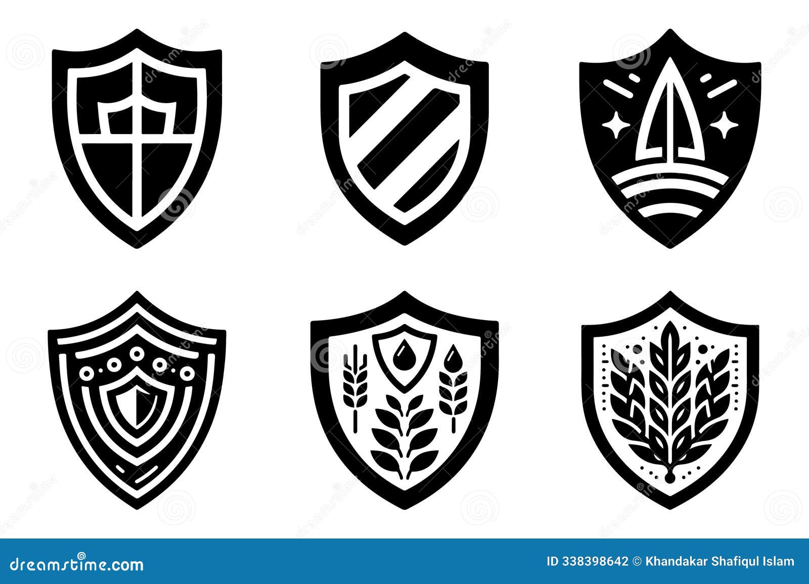 Set of Shell Vector Icon, Silhouette Vector Art Illustration Stock ...