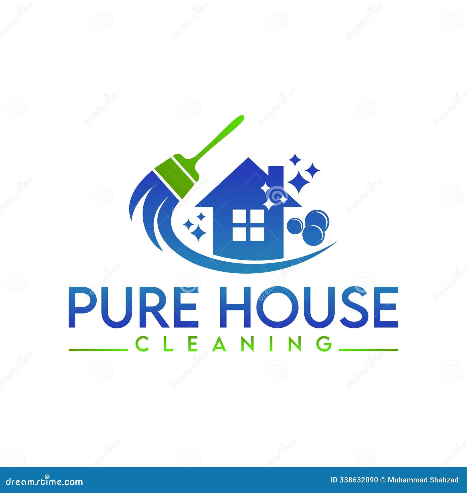Pure House Cleaning Logo and Business Logo Design Stock Vector ...