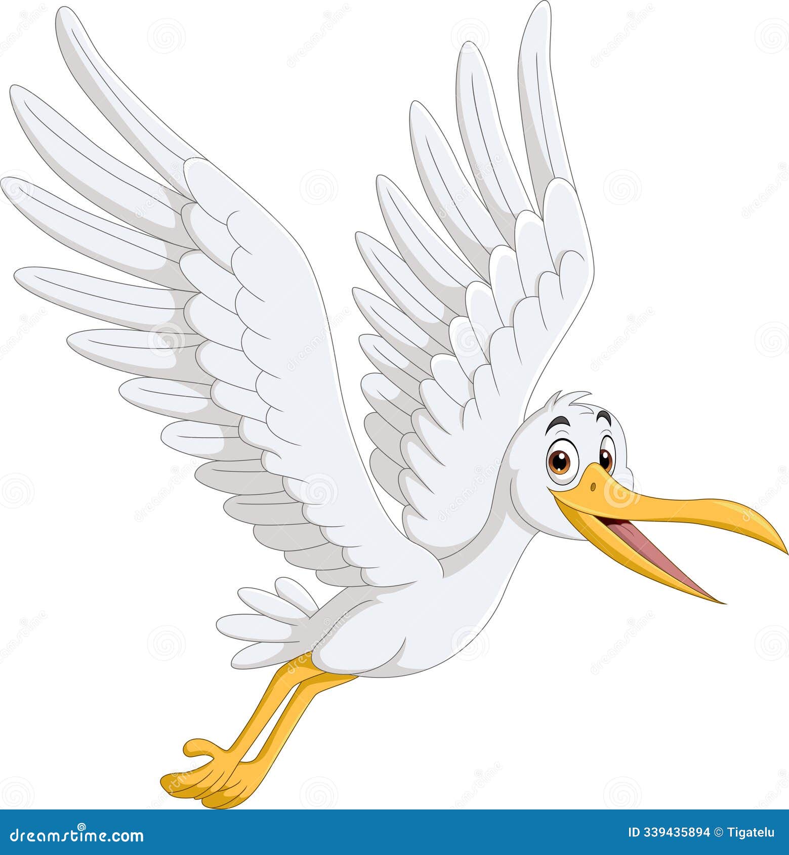 Stork Flying Isolated On Transparent Background PNG Royalty-Free Stock ...