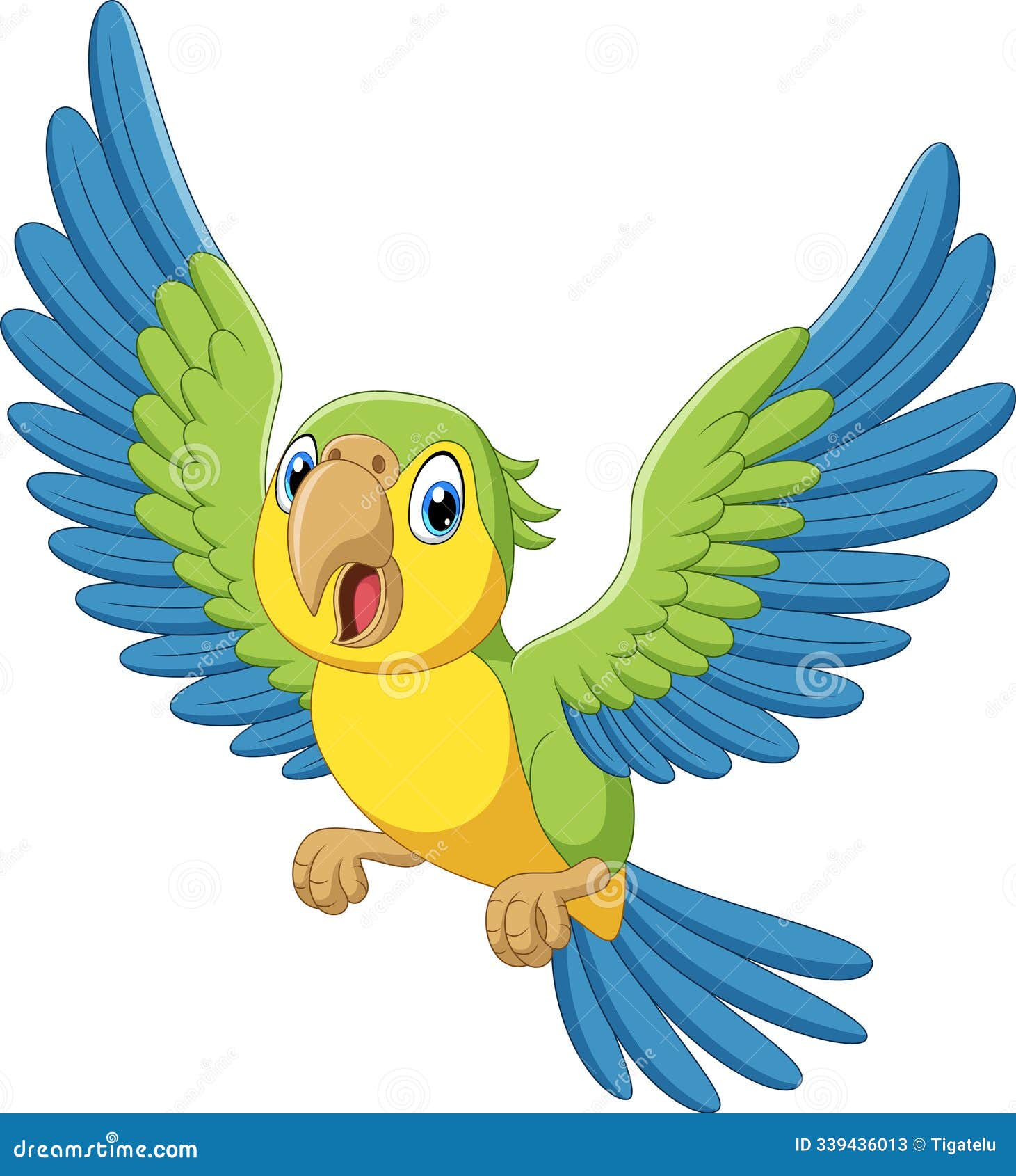 Illustration of Cartoon Beautiful Parrot Cartoon Flying Stock ...