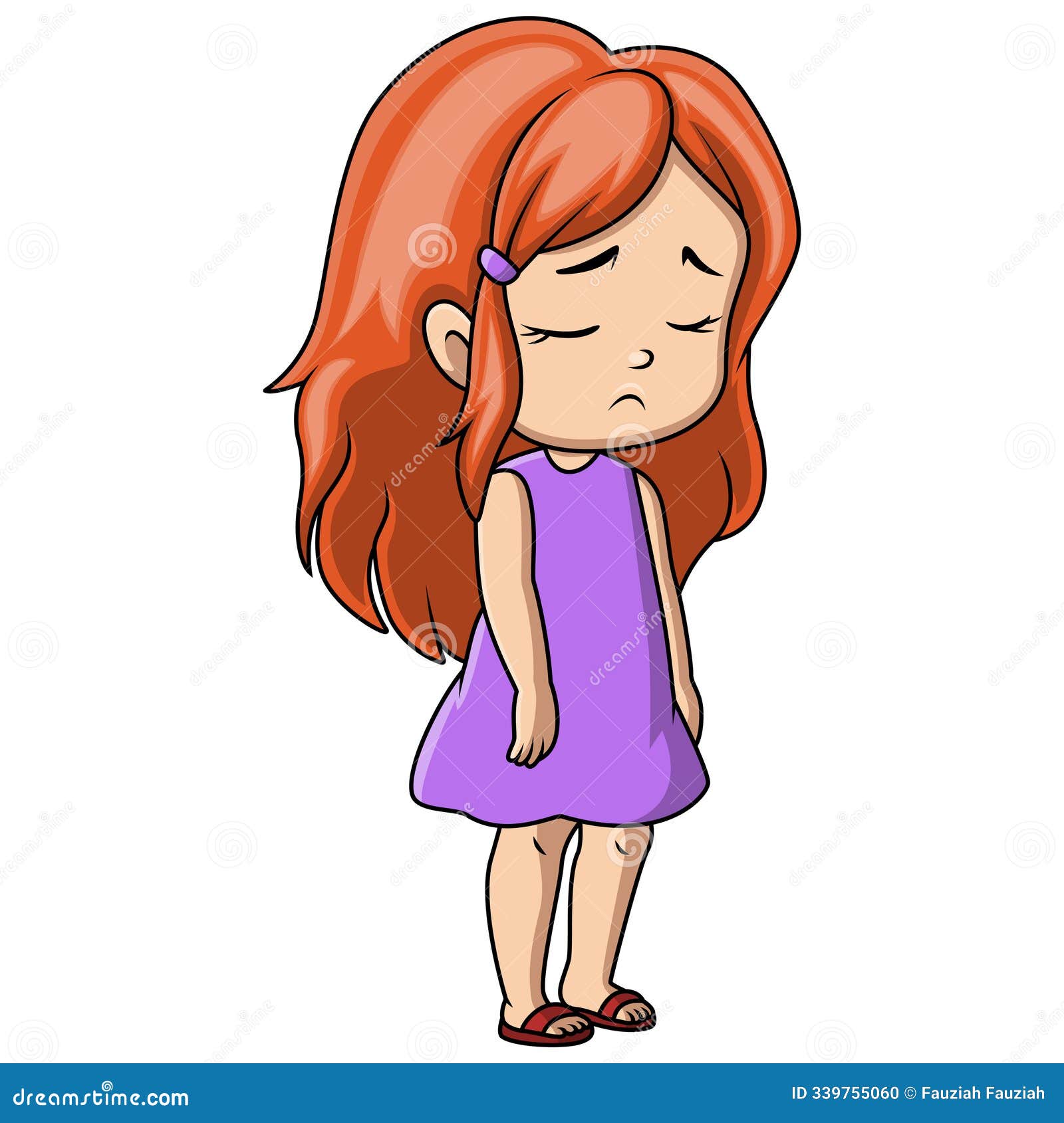 Cute Girl Sad Expression Face Stock Vector - Illustration of isolated ...
