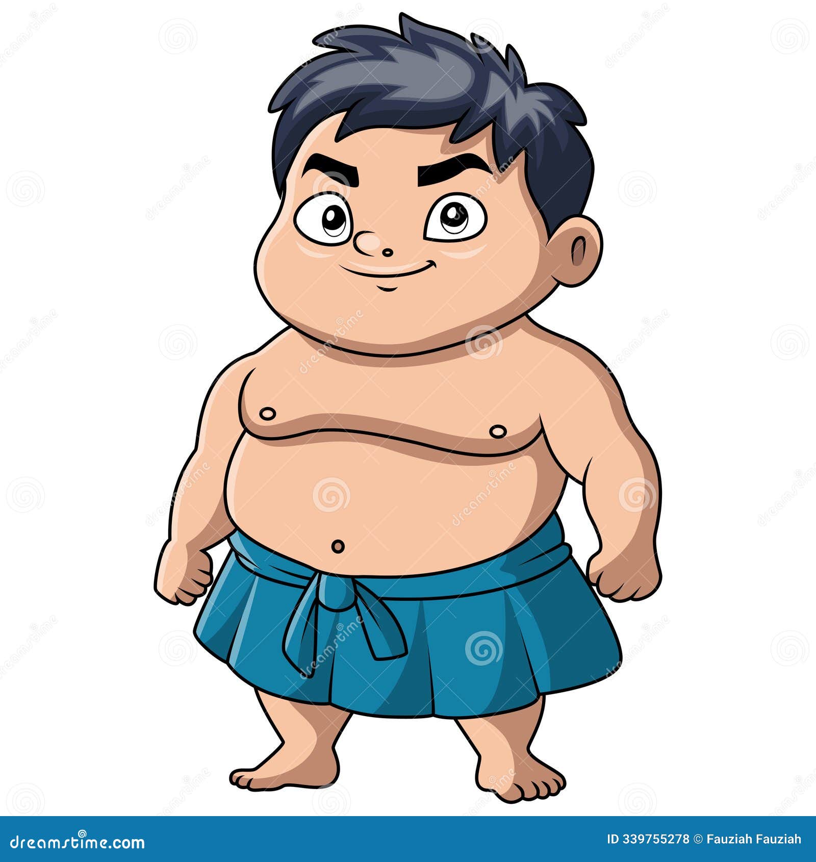 Cute Boy Sumo Cartoon Happy Stock Vector - Illustration of design ...