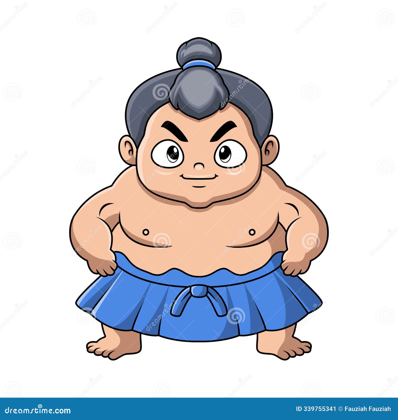 Sumo With Cartoon Style Eating Ramen Vector Illustration ...