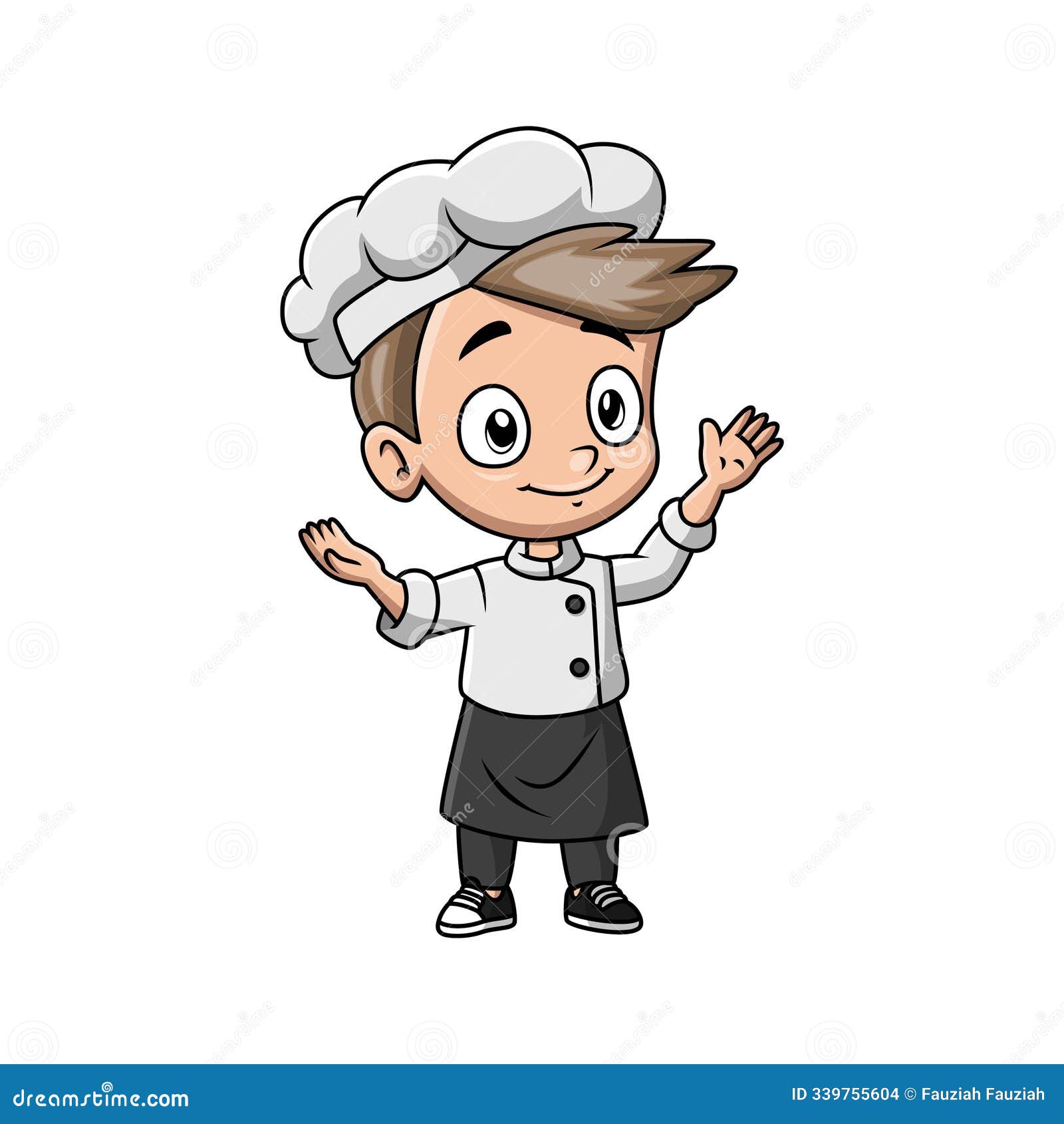 Boy Cartoon Wearing Costume Chef Stock Illustration - Illustration of ...