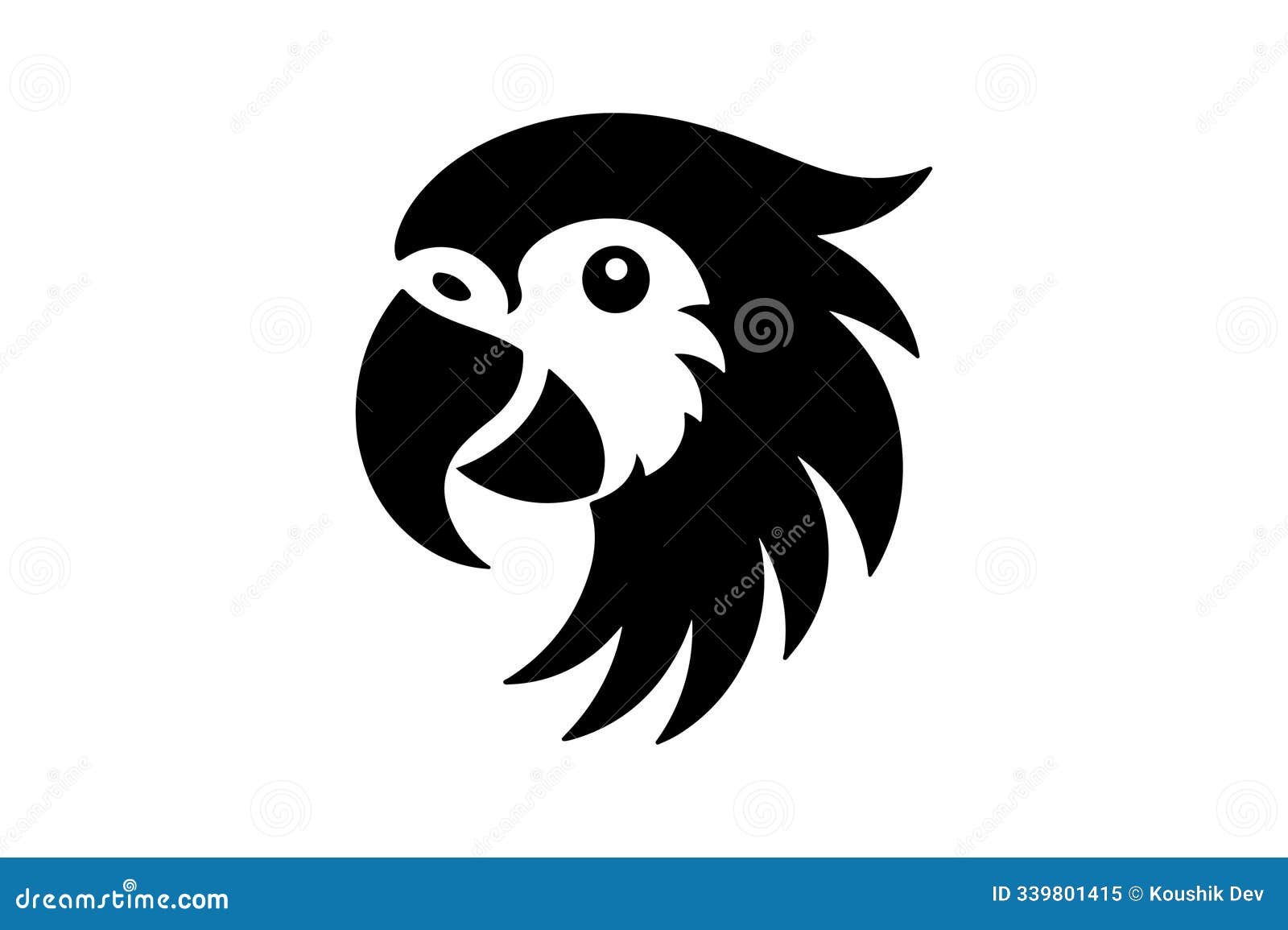Parrot Face Vector Silhouette Stock Vector - Illustration of freedom ...