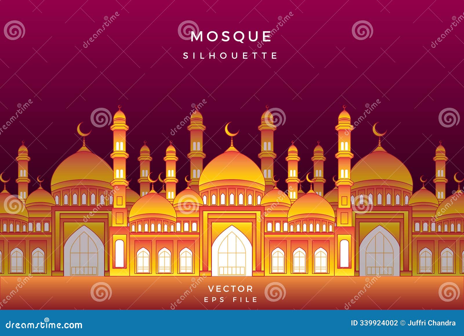 Mosque Vector Illustration Icon Masjid Icon Islamic Mosque Shadow Icon ...