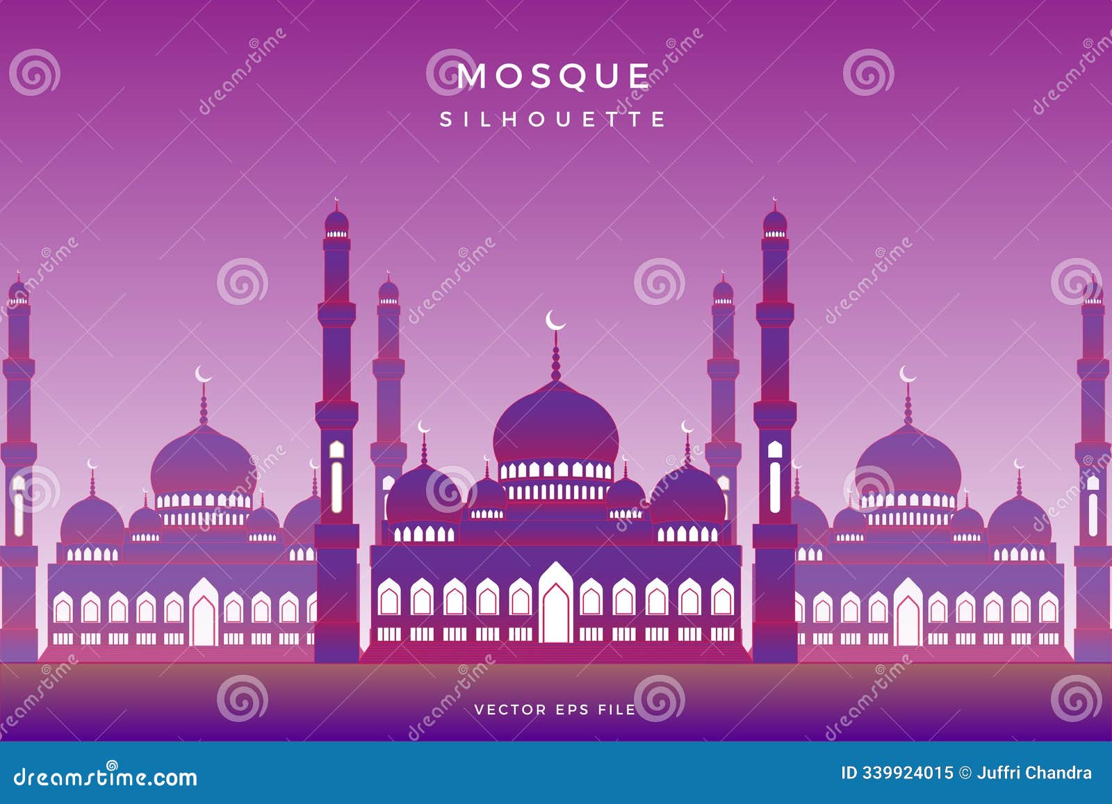 Mosque Vector Illustration Icon Masjid Icon Islamic Mosque Shadow Icon ...