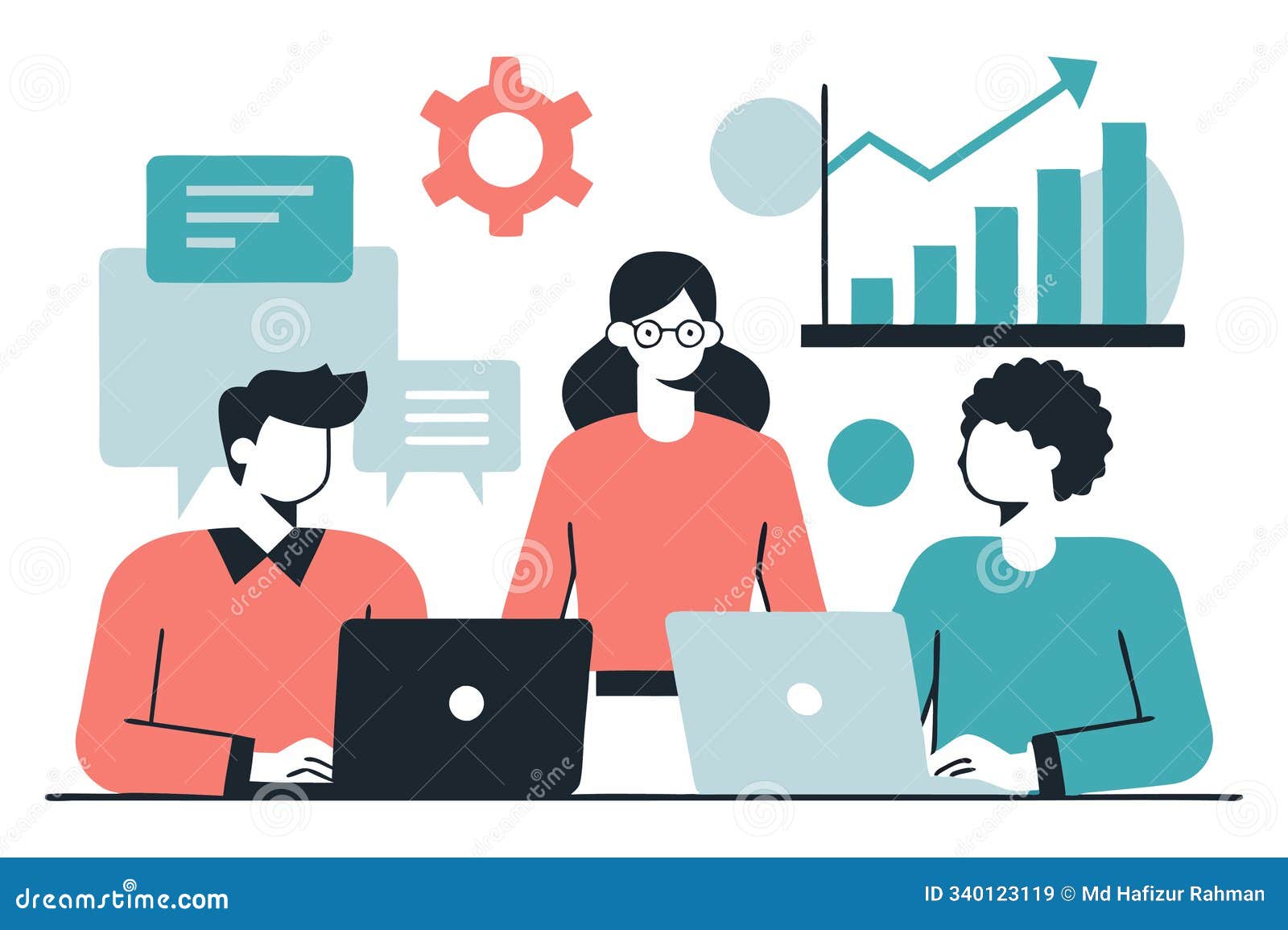Team Collaboration Illustration for Business Analysis and Strategy ...