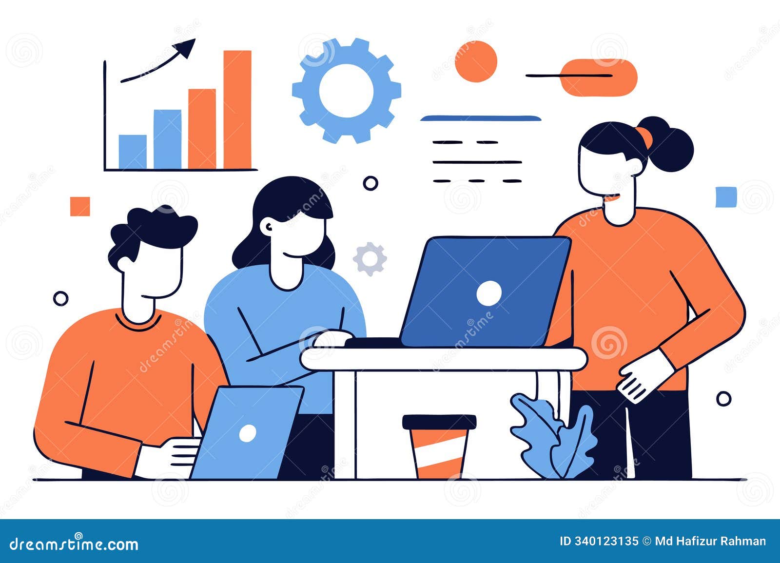 Team Collaboration Illustration for Business Analysis and Strategy ...