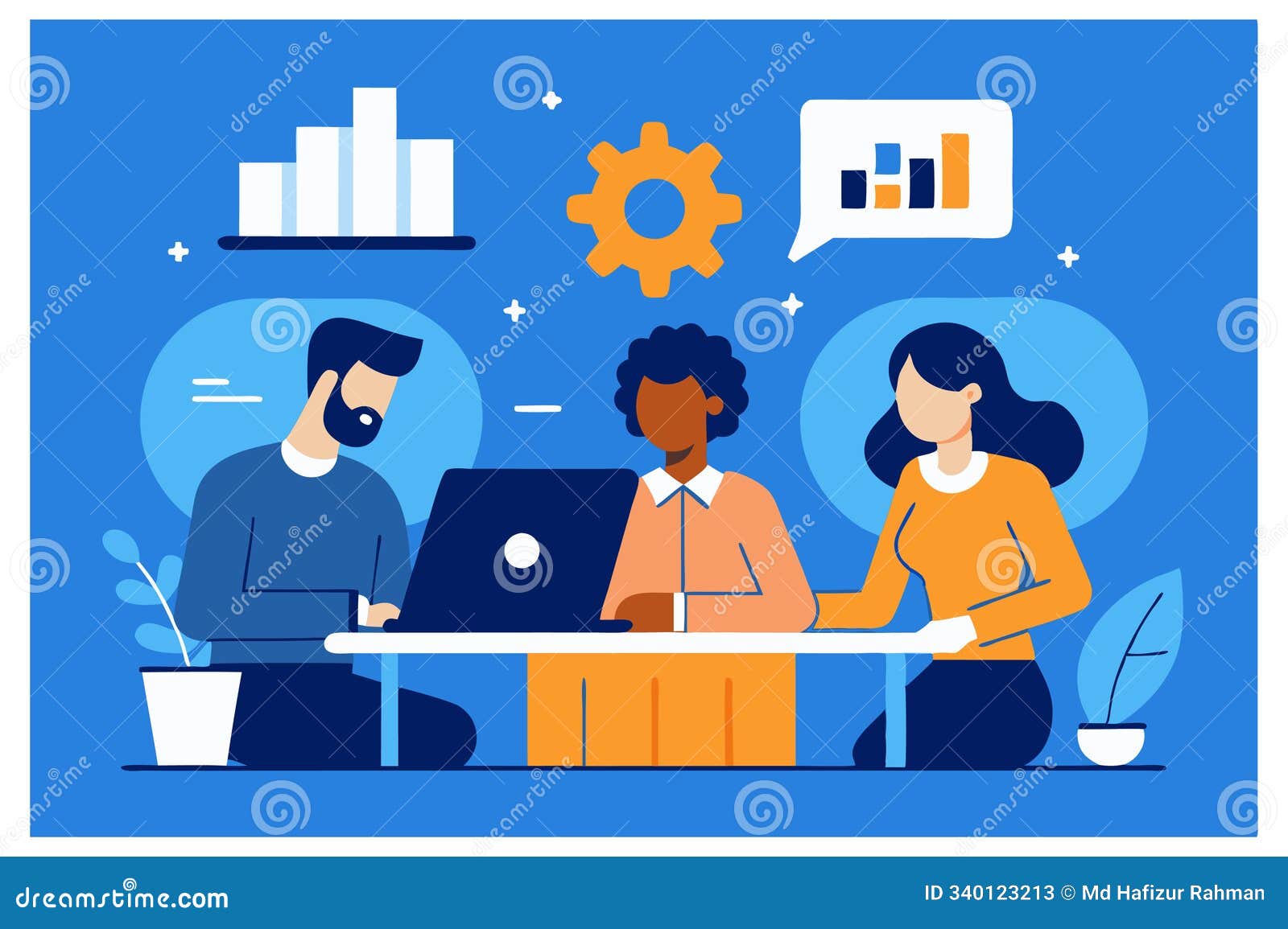 Team Collaboration Illustration for Business Analysis and Strategy ...