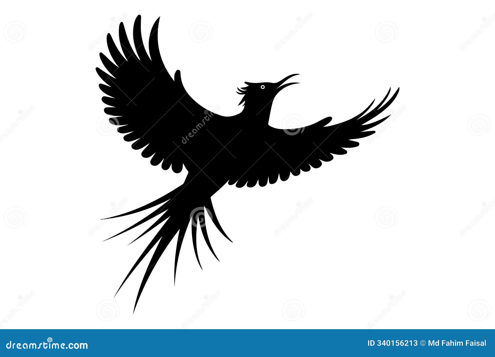 The Blue Bird Silhouette Vector Art Design Illustration with White ...