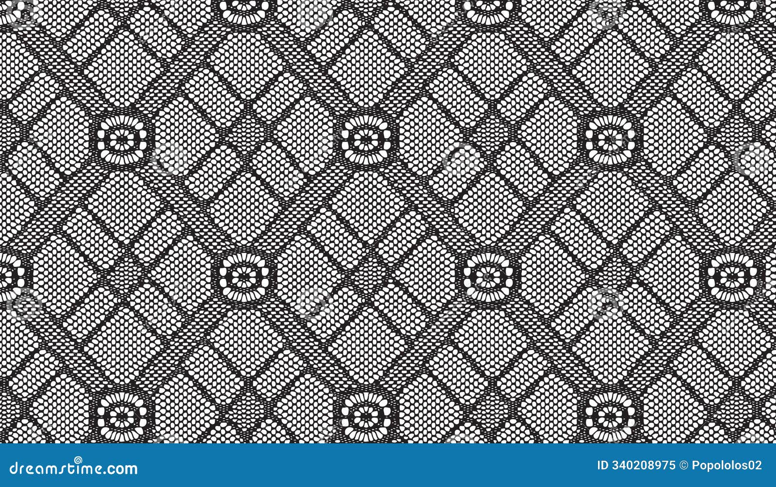 Intricate Diamond Pattern Lace Fabric Design Stock Illustration ...