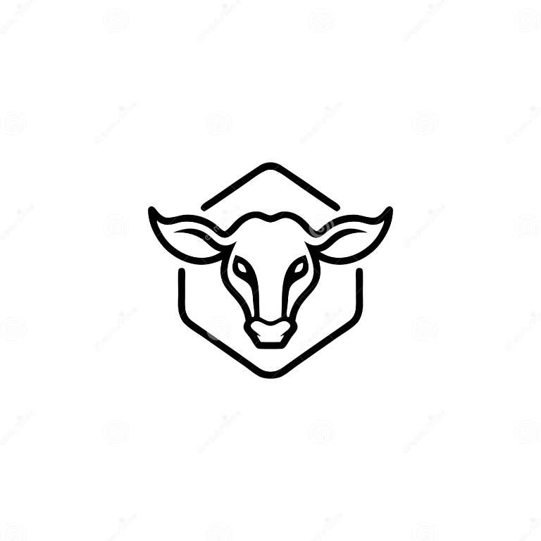 Simple Cow Logo. Cow Made in a Simple Style that Looks Elegant and ...