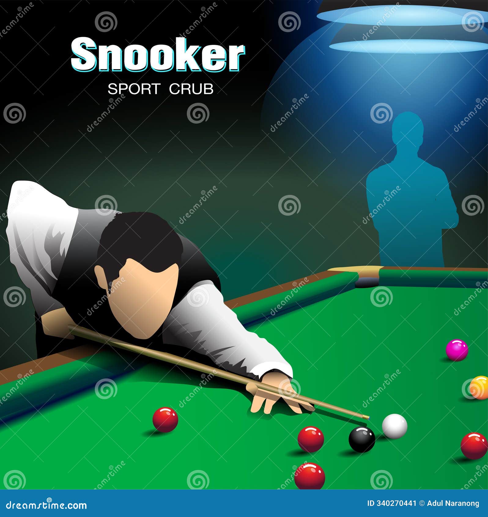 Snooker Player, stock vector. Illustration of hobby - 340270441