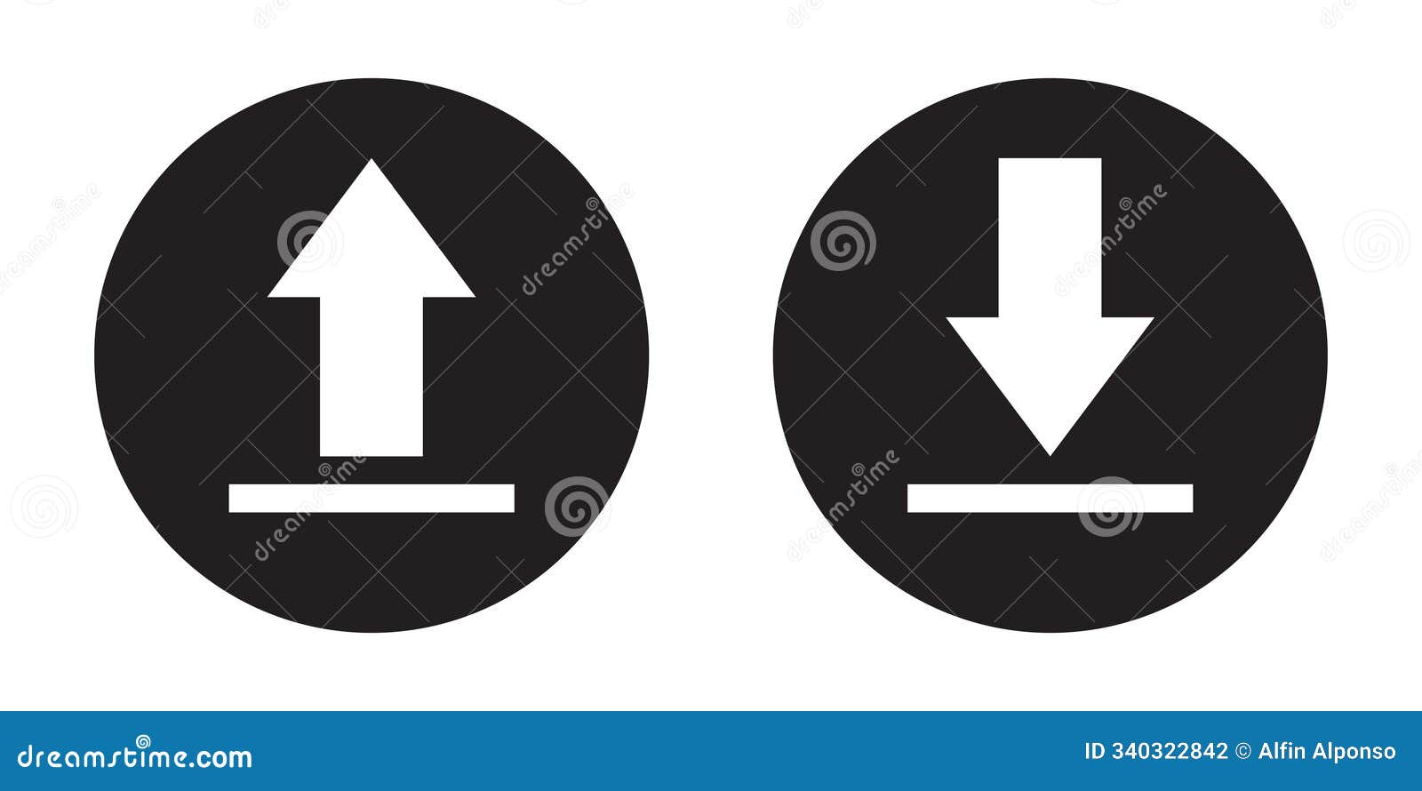 Vector Black Upload and Download Icon Symbols Stock Illustration ...