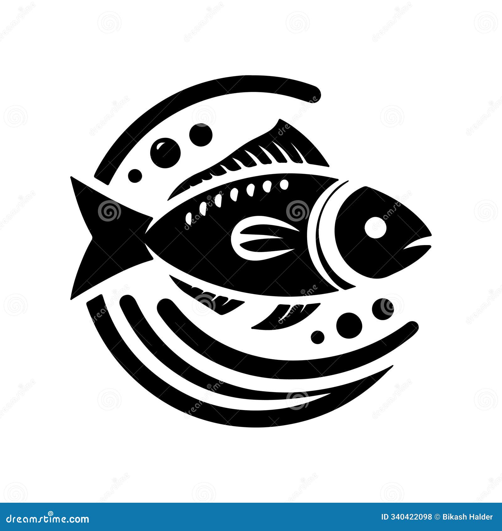Minimalist Cute Fish Icon Design Stock Illustration - Illustration of ...
