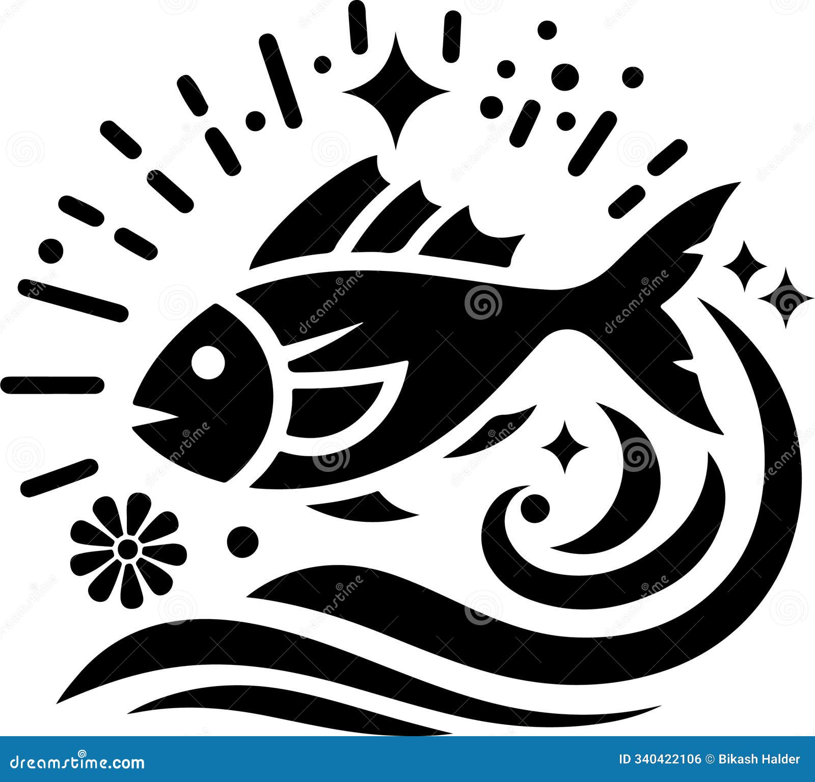 Creative Fish Icon Design Piece Stock Illustration - Illustration of ...
