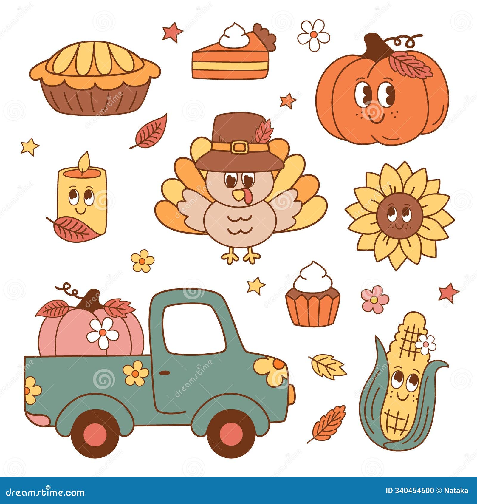 Cute Thanksgiving Turkey Coloring Page Cartoon Vector | CartoonDealer ...